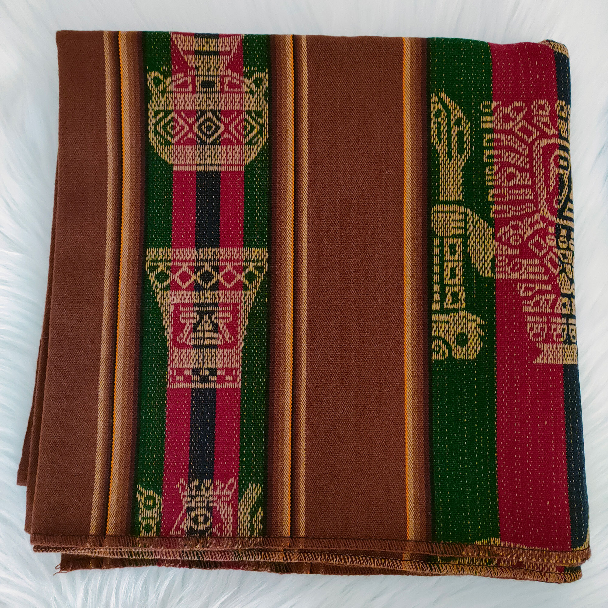 Manto Tradicional Peruano Cuzco doble cara Marron/Colorido